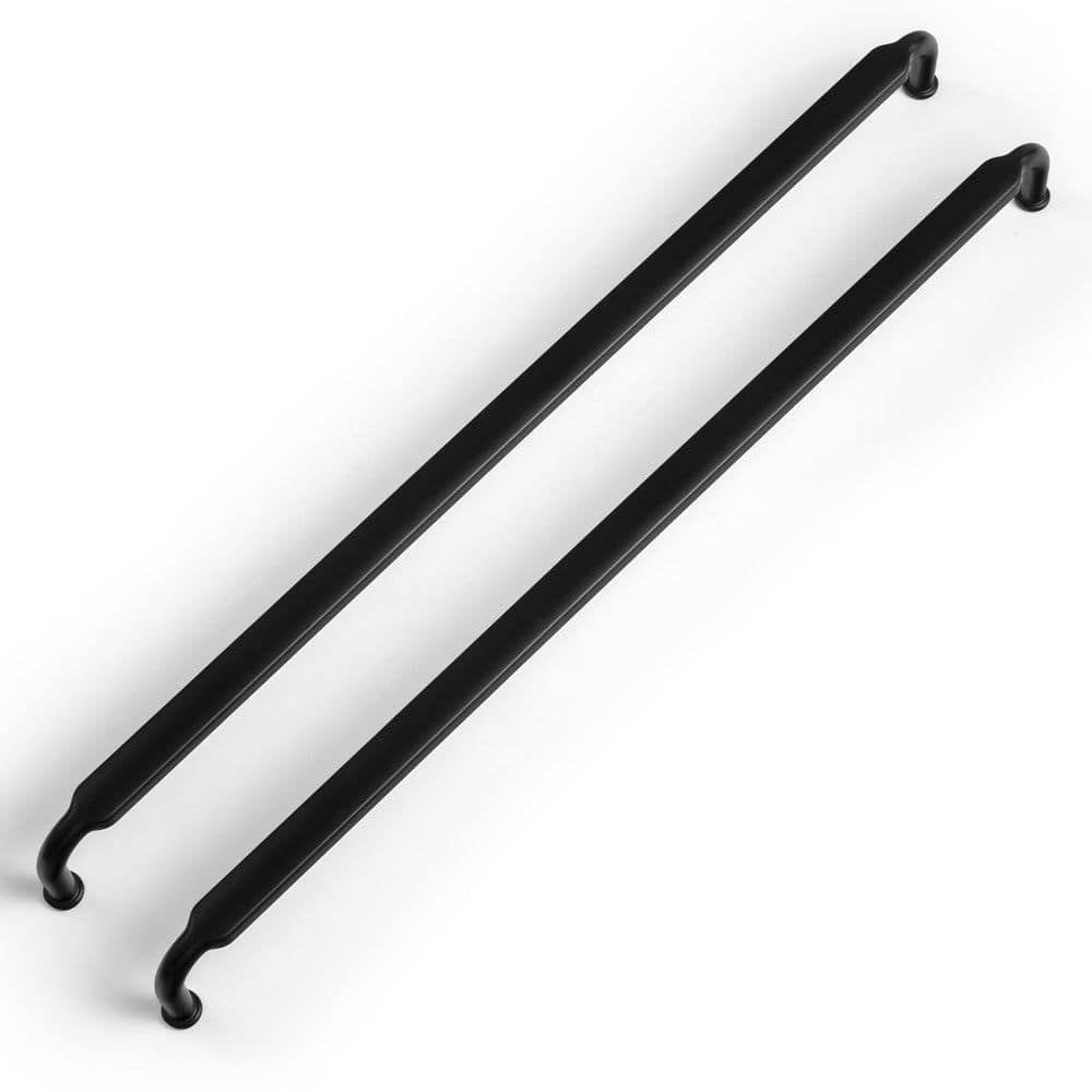 Goo-Ki 12-Pack 12-5/8 in. (320mm) Modern Matte Black Zinc Alloy Cabinet ...
