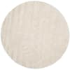 SAFAVIEH Florida Shag Cream 4 ft. x 4 ft. Round Floral Area Rug SG455 ...