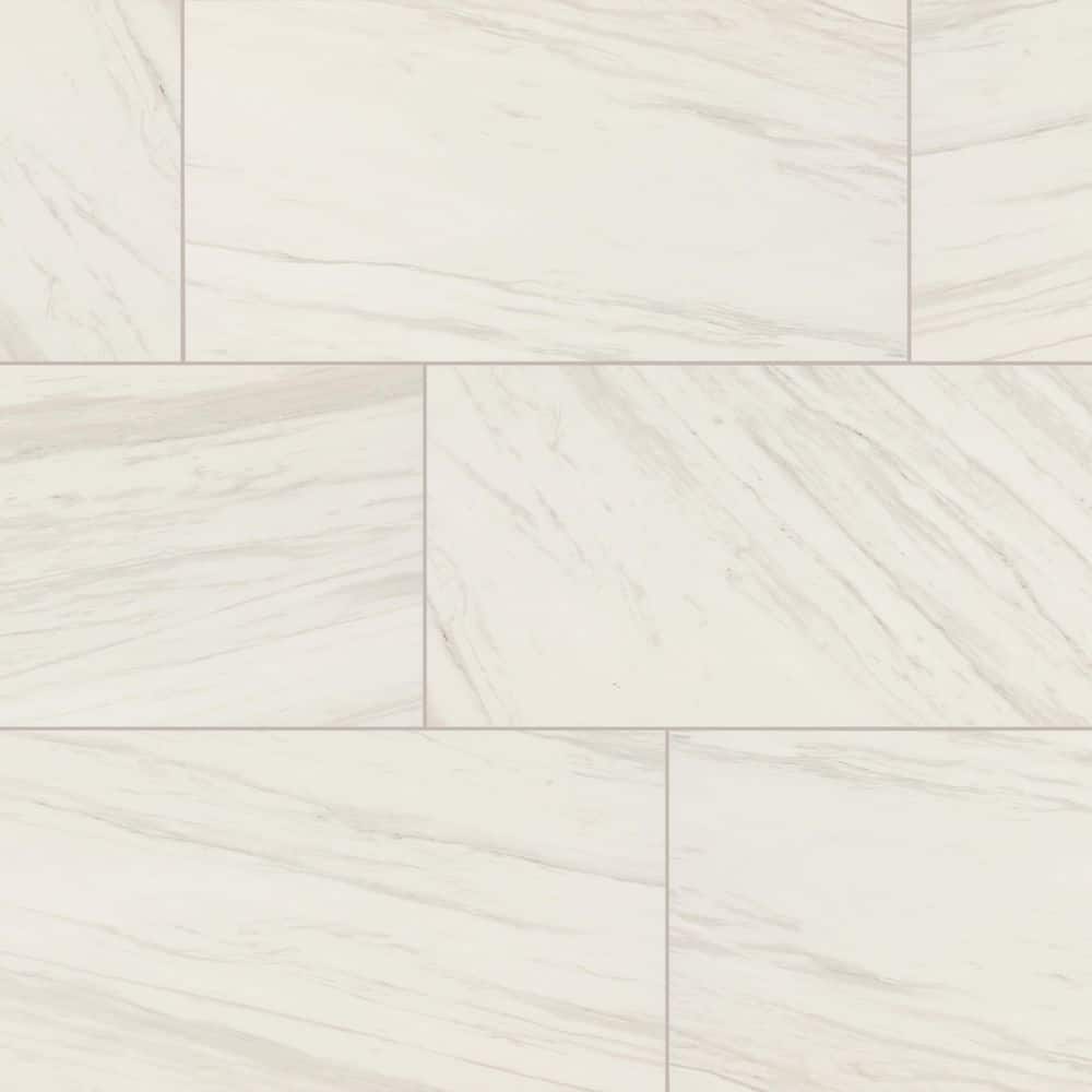 Daltile Perpetuo Timeless White 12 in. x 24 in. Color Body Porcelain ...