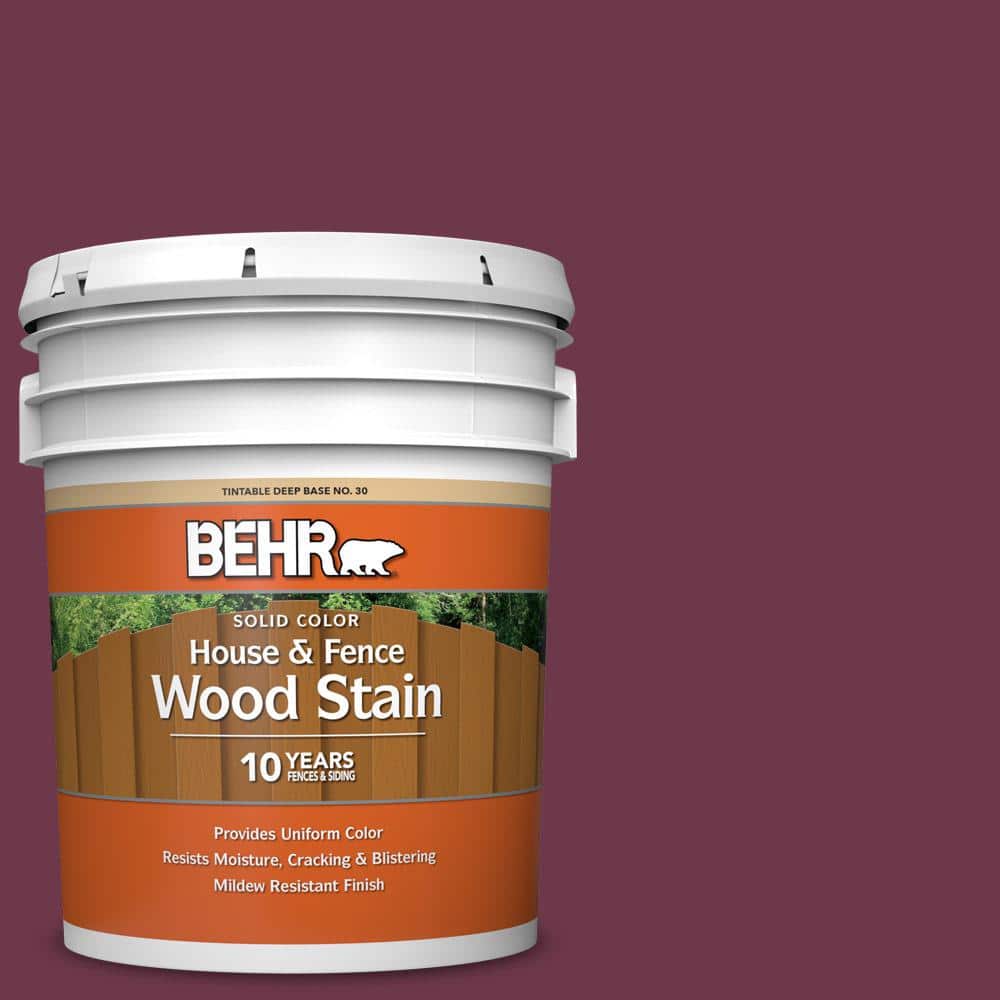 BEHR 5 gal. #PPU1-14 Formal Maroon Solid Color House and Fence Exterior ...