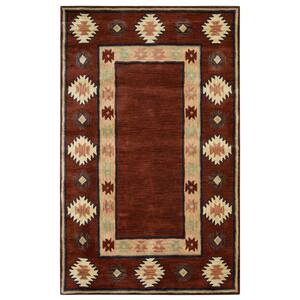 Ryder Burgundy 8 ft. x 8 ft. Round Native American/Tribal Area Rug ...