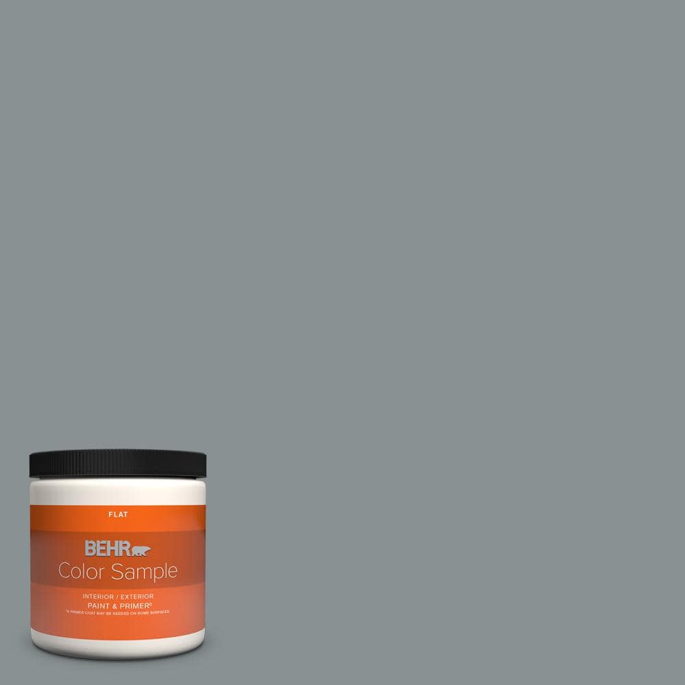 BEHR PREMIUM PLUS 8 oz. #MQ5-29 Gotham Gray Flat Interior/Exterior ...