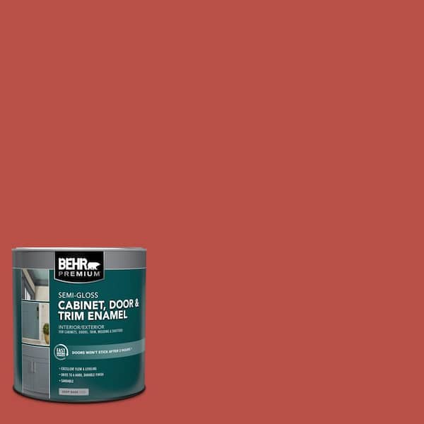 BEHR PREMIUM 1 qt. #HDC-MD-16 Cherry Red Semi-Gloss Enamel Interior ...