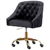 Best Master Furniture Dulce Black Velvet Swivel Task Chair with Gold ...