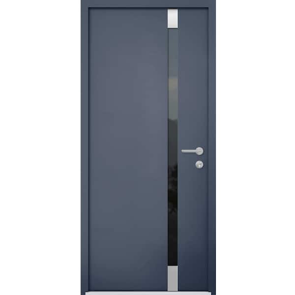 VDOMDOORS 32 in. x 80 in. Left-Hand/Inswing Tinted Glass Gray Graphite ...