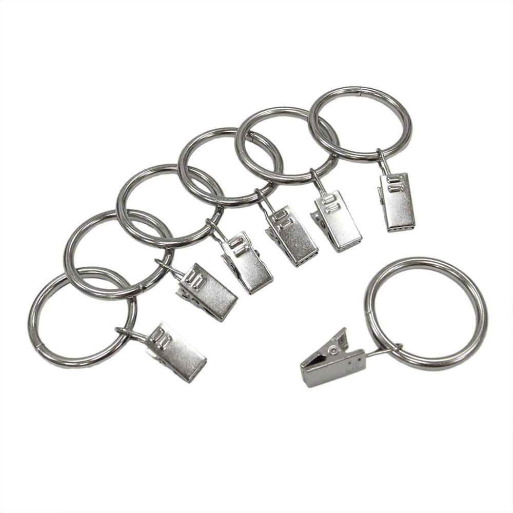 Lumi Home Furnishings 1-1/2 in. Dia. Telescoping Clip Rings in Brushed ...