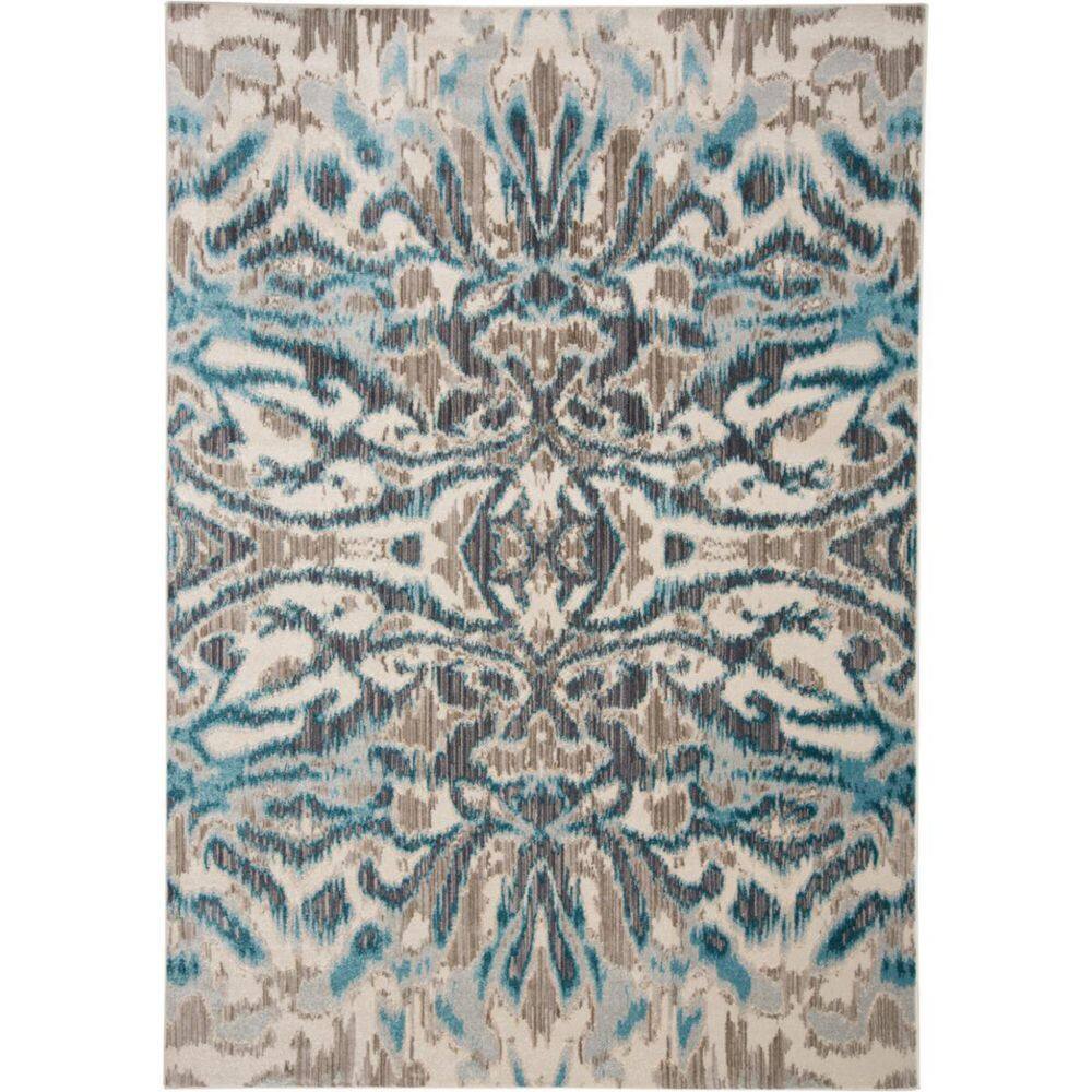 HomeRoots 2 x 8 Taupe, Blue Abstract Runner Rug 2000565682 - The Home Depot