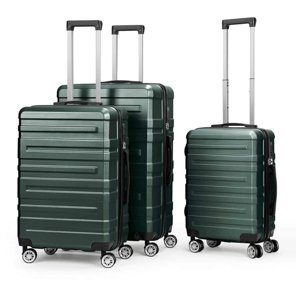 HIKOLAYAE Hard Side Suitcase with TSA Lock, 3-Piece Luggage Set, Dark ...