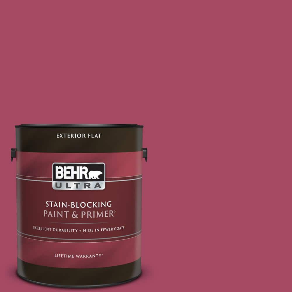 BEHR ULTRA 1 gal. #120D-5 Glazed Raspberry Flat Exterior Paint & Primer ...