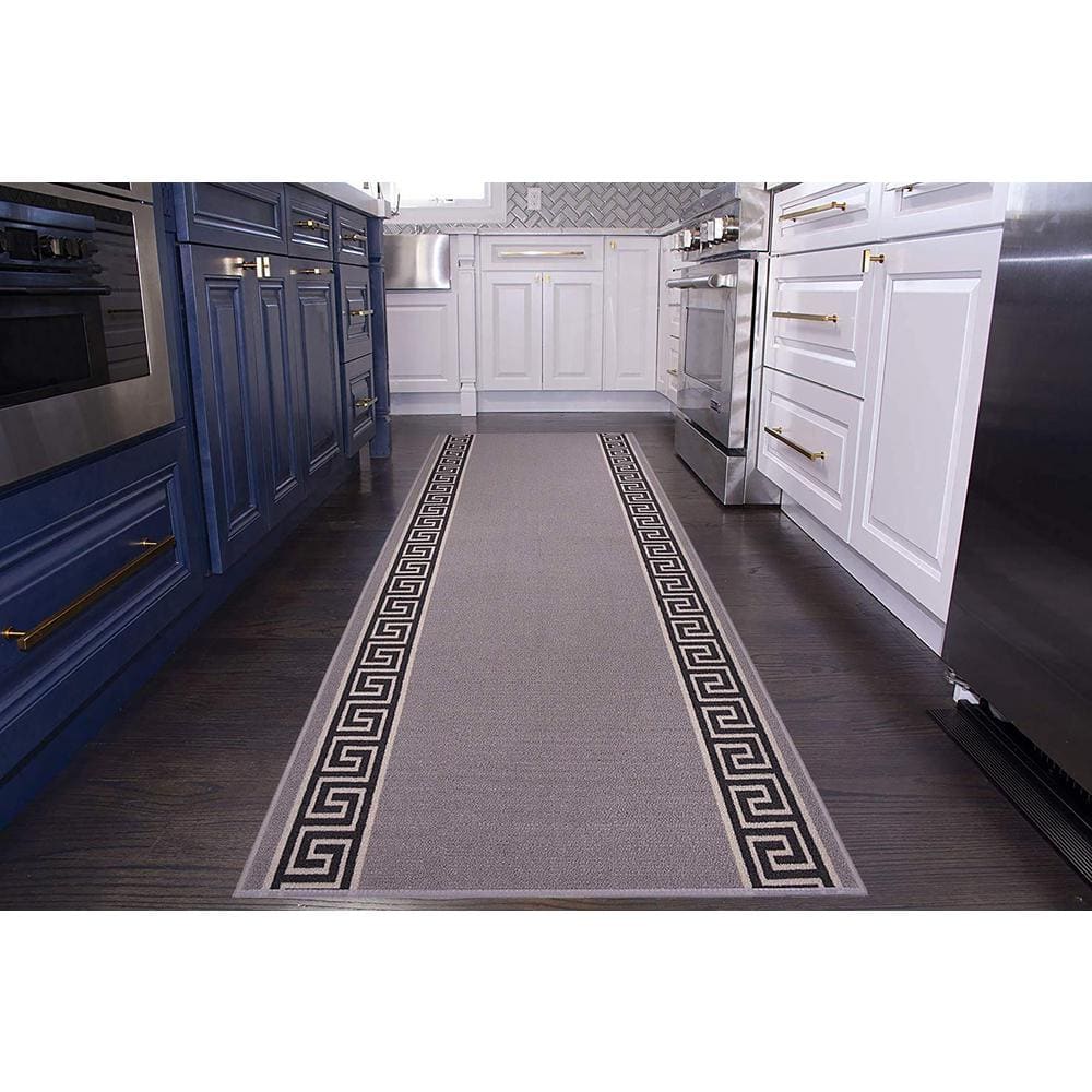 RugStylesOnline Meander Custom Sizes Gray 72 in. x 32 in. Indoor Stair ...