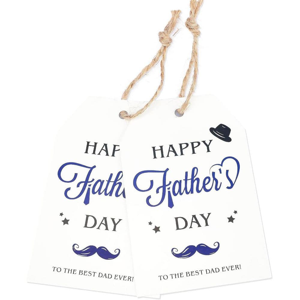 Gift Tags for Father's Day 50Pcs with String 3.35x2.17in White Kraft ...