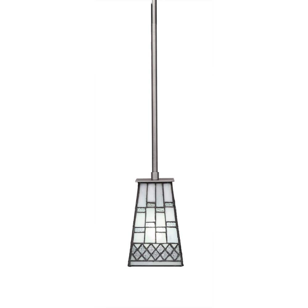 Aspen 100 W 1-Light Graphite Standard Mini Pendant Light with Glass ...