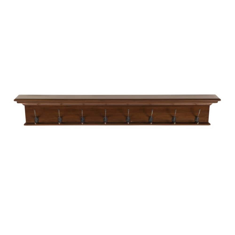 HomeRoots Charlie 51.18 in. Antiqued Brown Wall-Mounted with Shelf ...