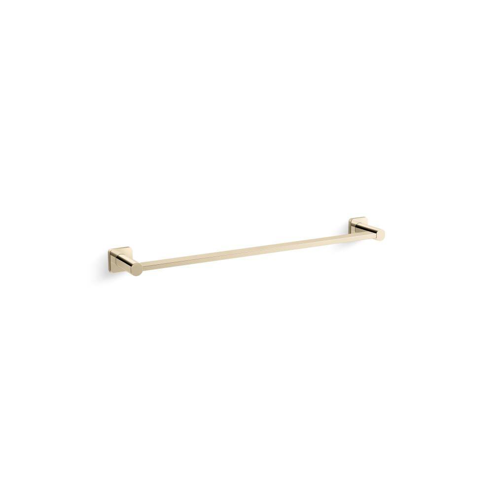 KOHLER Parallel 24 in. Wall Mounted Towel Bar in Vibrant French Gold ...
