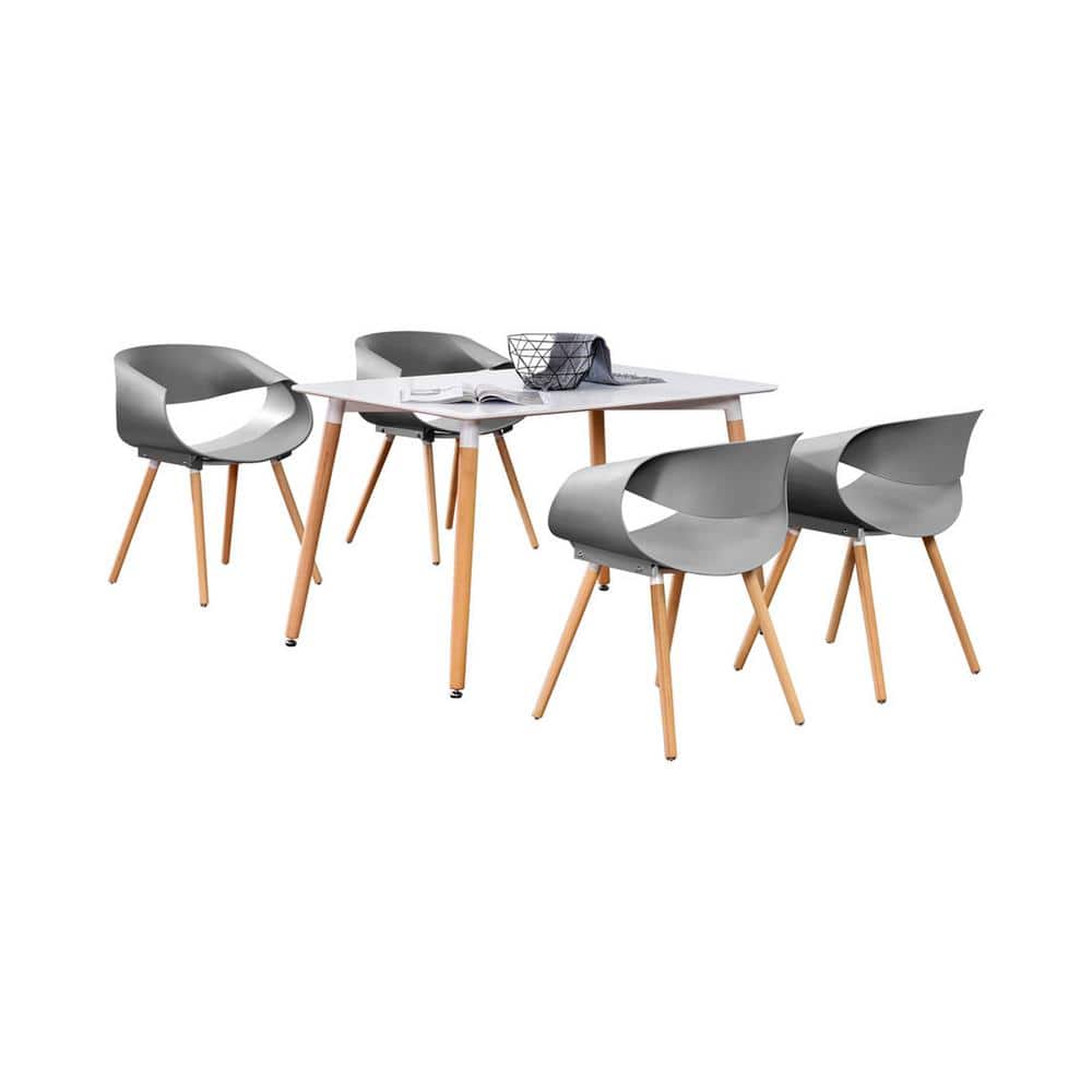 Best Master Furniture Cornelia 5-Piece Grey Rectangular Dinette Set SL7064G5 - The Home Depot