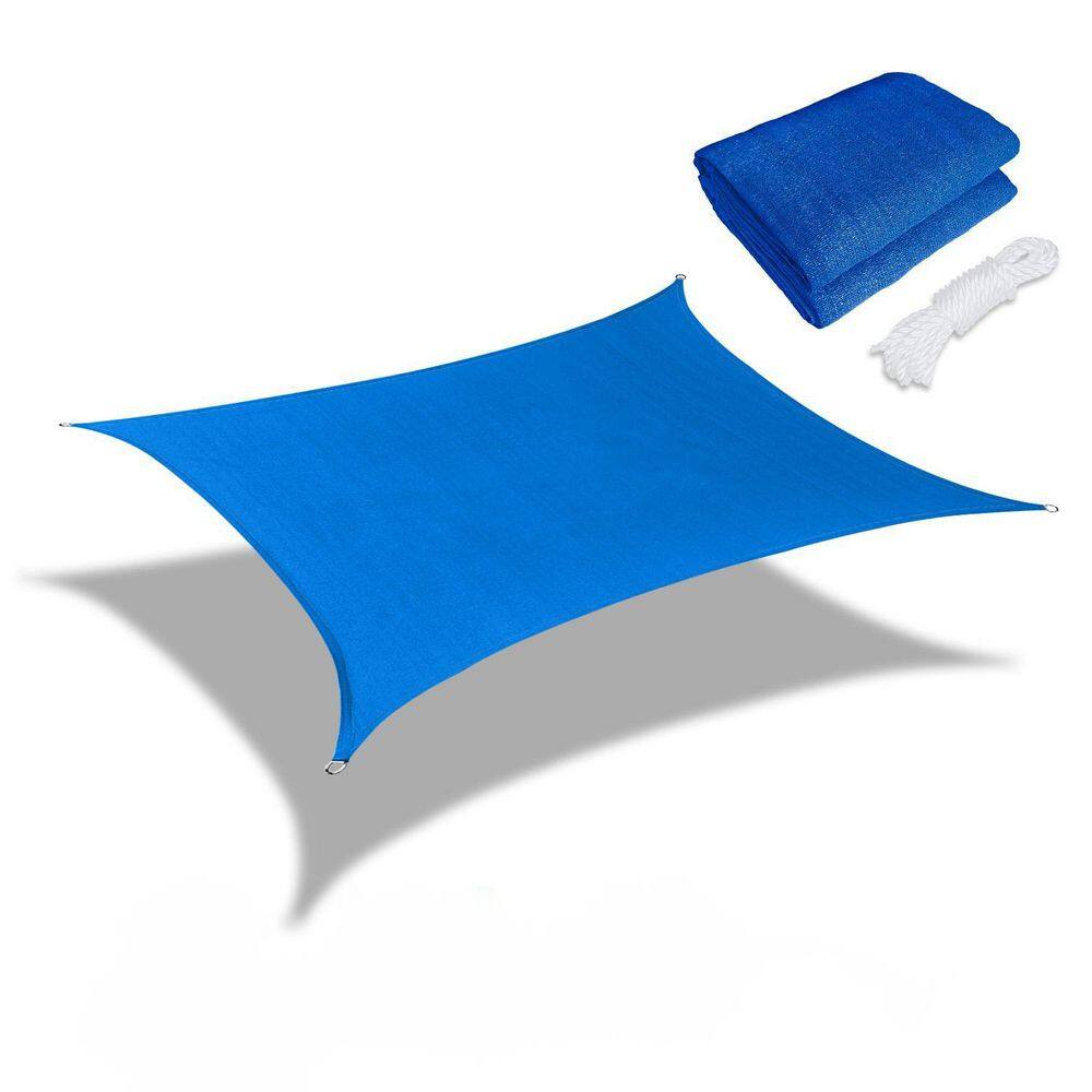 WOCK 13 ft. x 13 ft. HDPE Sun Shade Sail Rectangle Canopy Shades for ...