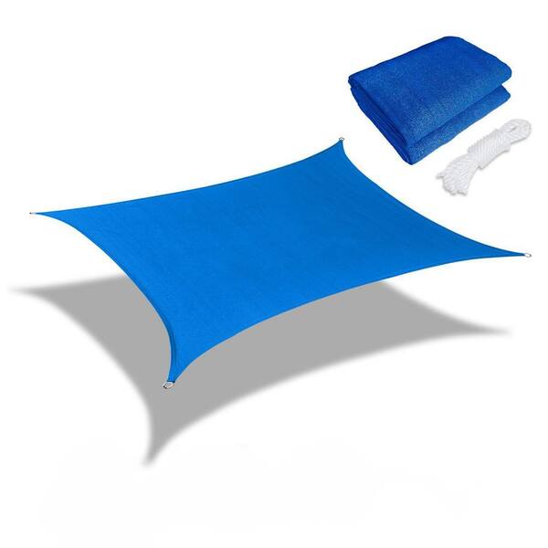 WOCK 13 ft. x 13 ft. HDPE Sun Shade Sail Rectangle Canopy Shades for ...