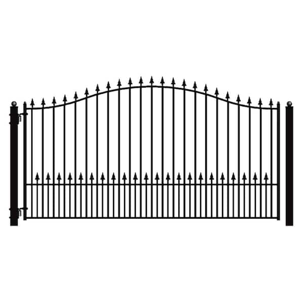 ALEKO Munich Style 16 ft. x 6 ft. Black Steel Single Swing Driveway ...