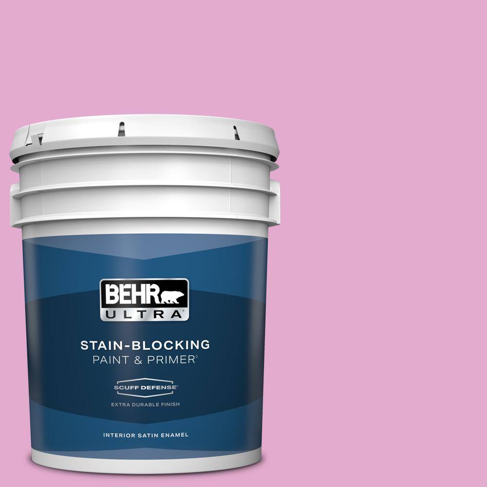 BEHR ULTRA 5 gal. #680A-3 Pink Bliss Extra Durable Satin Enamel ...
