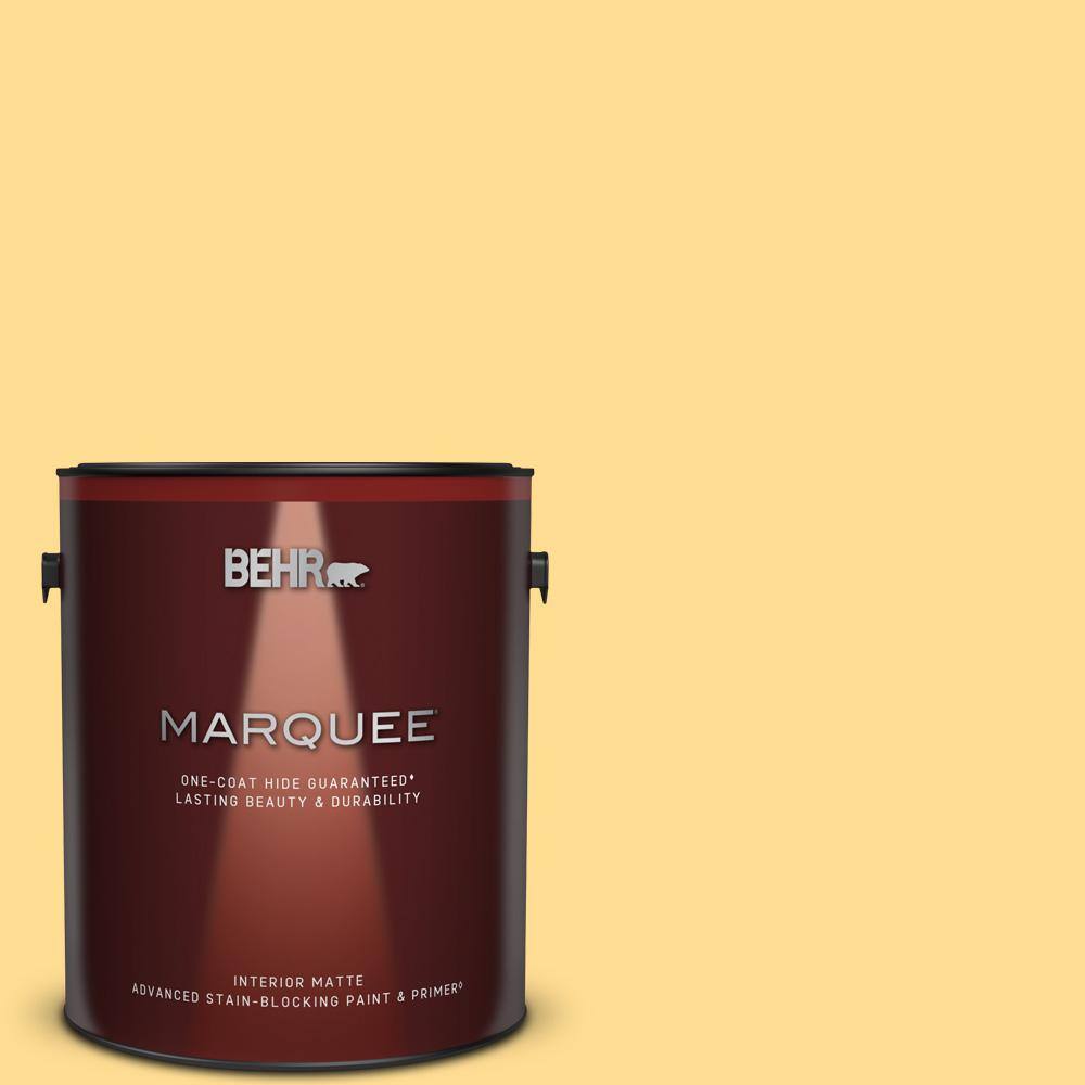 BEHR MARQUEE 1 gal. #320B-4 Lemon Pound Cake Matte Interior Paint ...