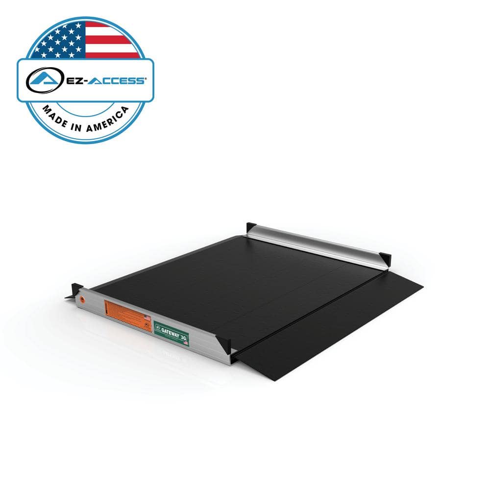 EZ-ACCESS GATEWAY 3G 3 ft. Aluminum Solid Surface Black Wheelchair Ramp ...