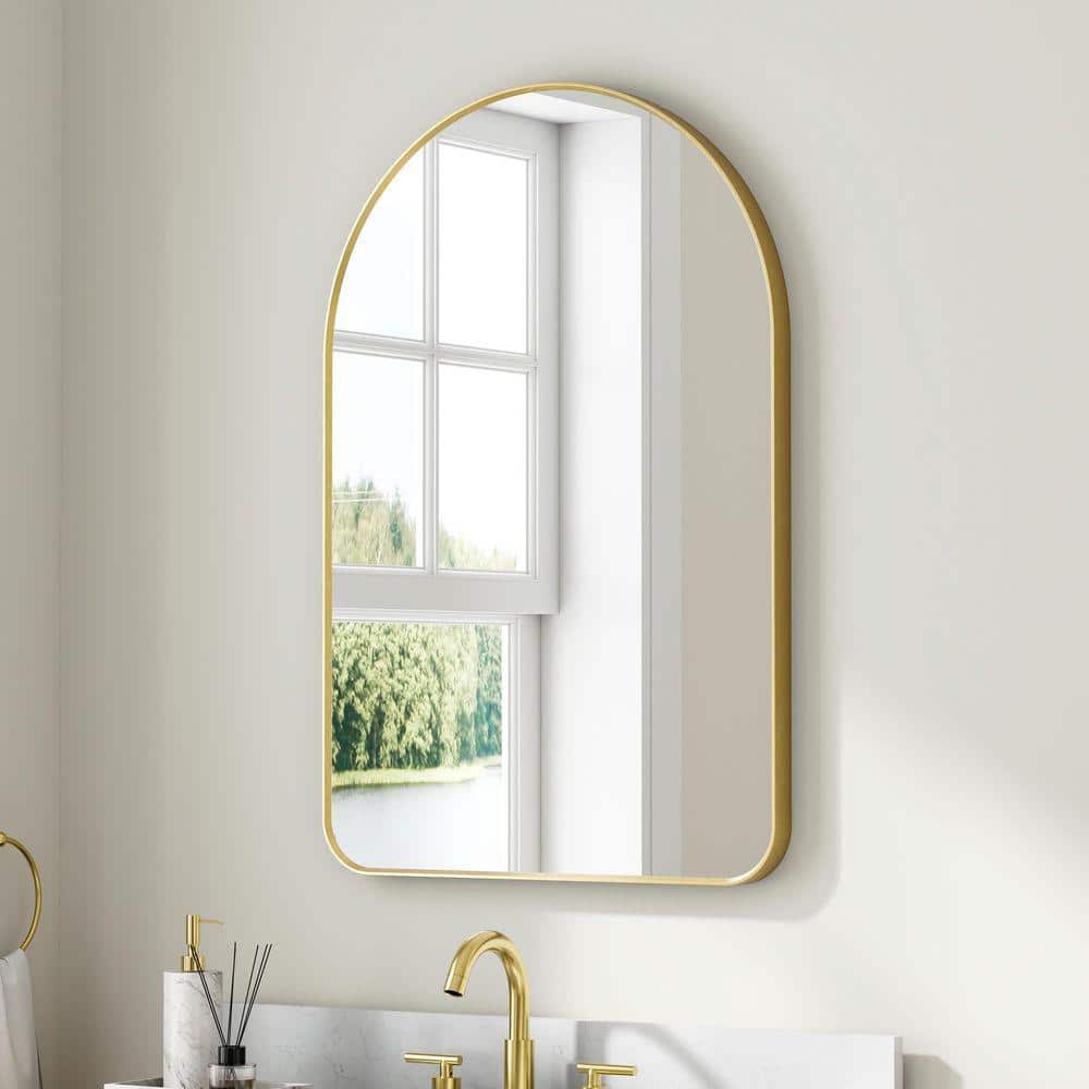 Eoviamne 24 in. W x 36 in. H Arched Aluminum Framed Wall Bathroom ...