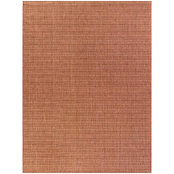 Hampton Bay Solid Rust 8 ft. x 10 ft. Indoor/Outdoor Area Rug 3091229