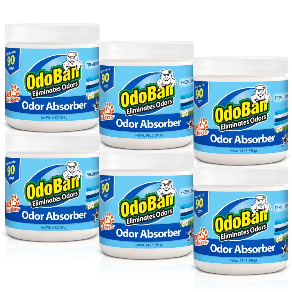 OdoBan 14 oz. Fresh Linen Solid Odor Absorber Odor Eliminator for Smoke ...