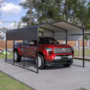 Reviews for 10 ft. x 15 ft. Metal Carport Carports with Enhanced Base Heavy Duty Garage Outdoor ...