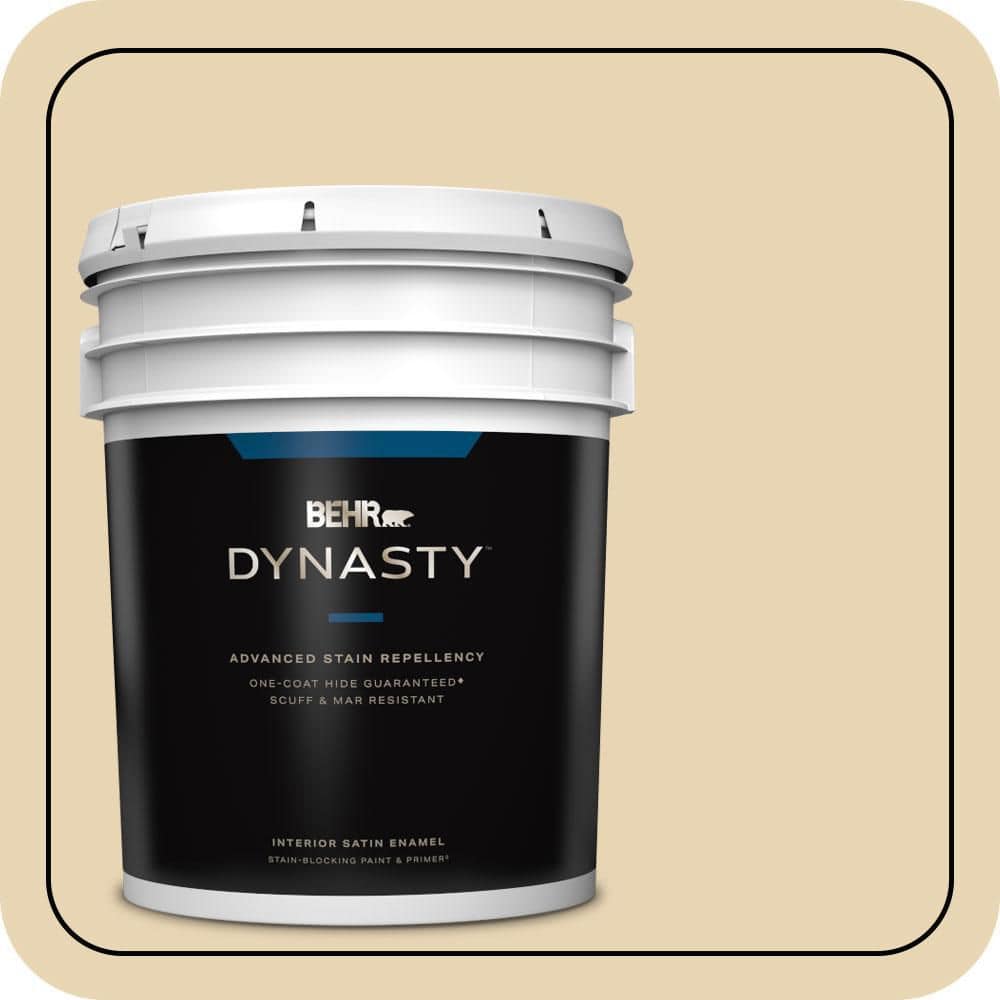 BEHR DYNASTY 5 gal. #ICC-93 Champagne Gold Satin Enamel Interior Stain ...
