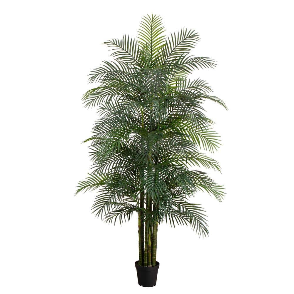 Nearly Natural 9 ft. UV Resistant Artificial Areca Palm Tree (Indoor ...