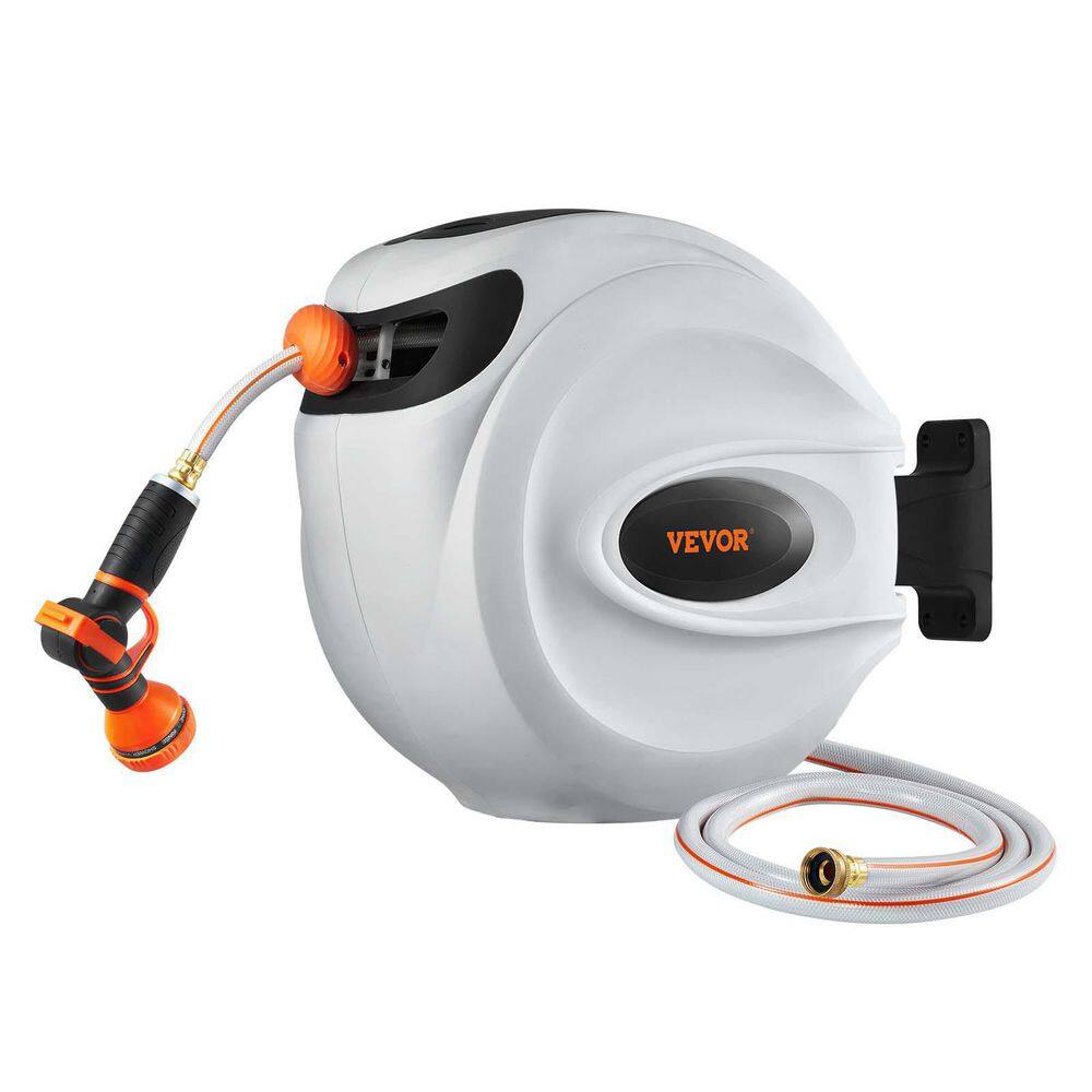 Retractable Garden Hose Reel 65 ft. x 5/8 in. 180° Swivel Wall-Mounted ...