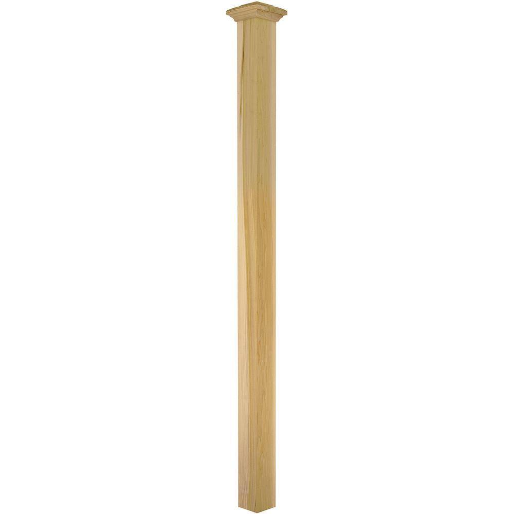 EVERMARK Stair Parts 4077 64 in. x 3-1/2 in. Unfinished Poplar Starting ...