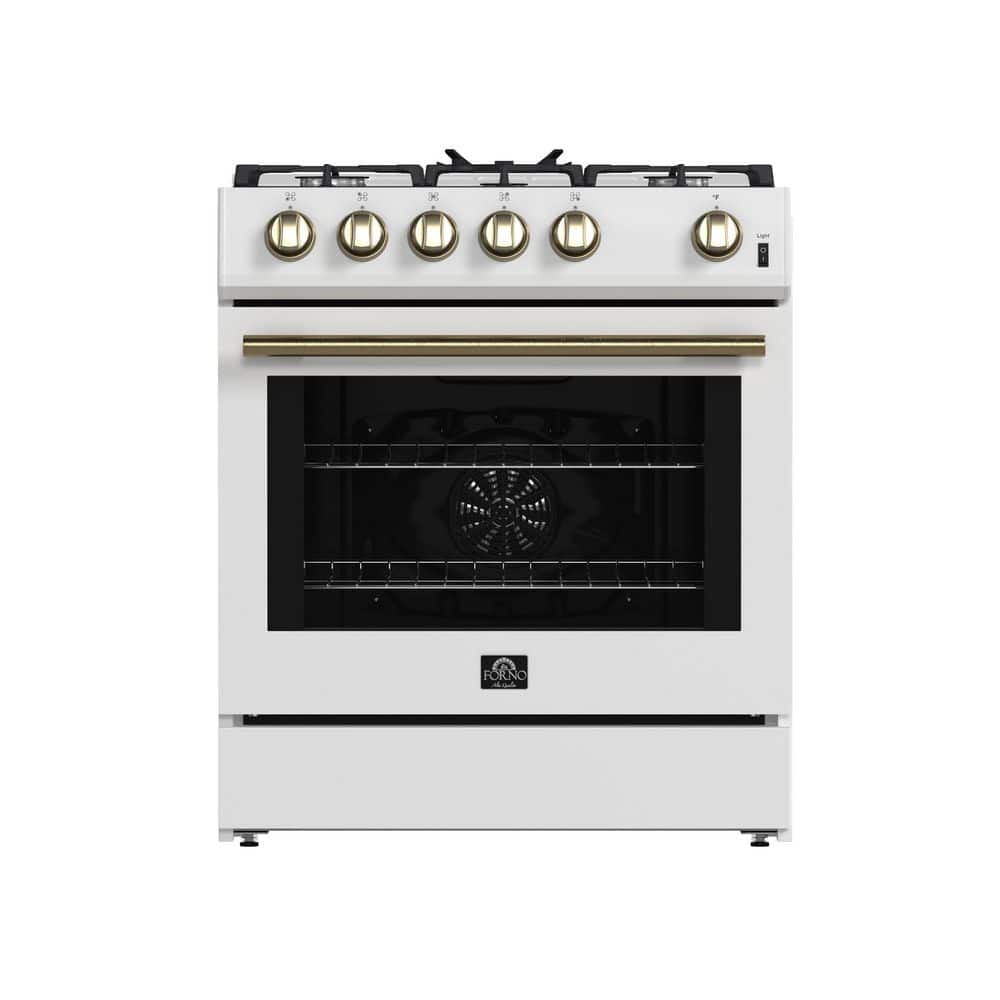 Forno Leonardo Espresso 30 in. White Slide-in Gas Range 5-Burners ...