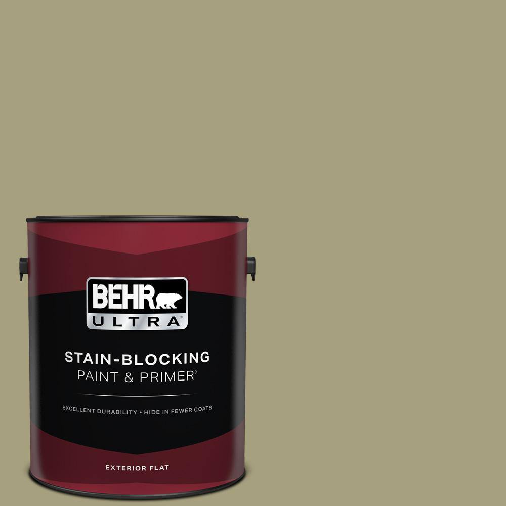 BEHR ULTRA 1 Gal. #S350-4A Dried Rosemary Flat Exterior Paint and ...