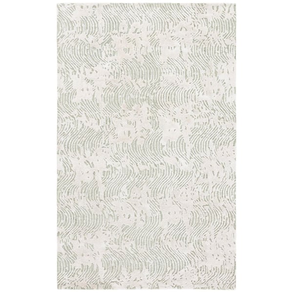 SAFAVIEH Glamour 8 ft. x 10 ft. Sage/Ivory Abstract High-Low Area Rug ...