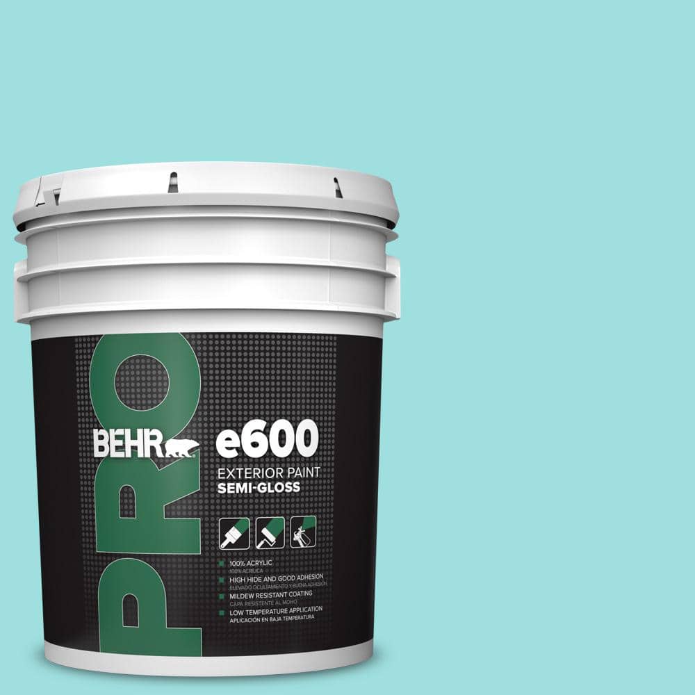 BEHR PRO 5 gal. #P460-2 Tropical Waterfall Semi-Gloss Exterior Paint ...
