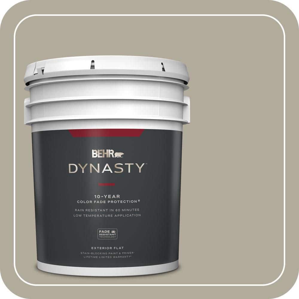 BEHR DYNASTY 5 gal. #PPF-33 Terrace Taupe Flat Exterior Stain-Blocking ...