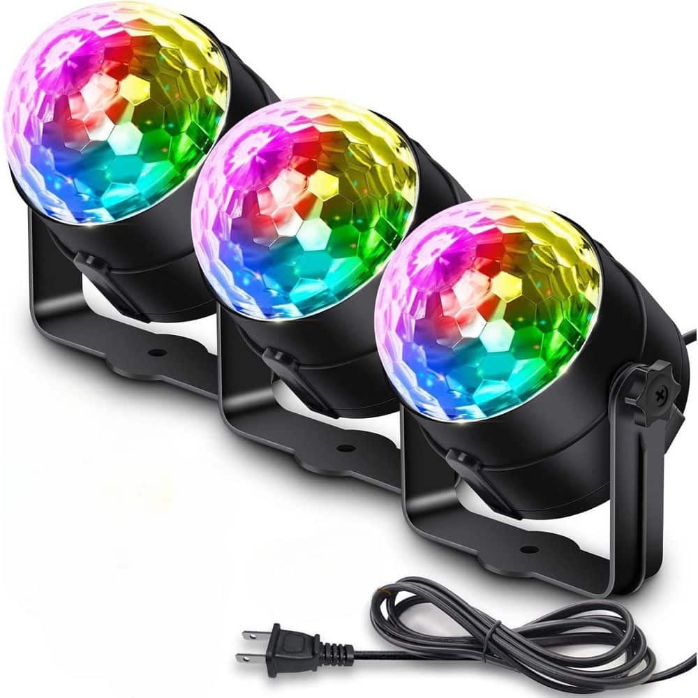 Vrbgify 12 Modes Disco Ball Light Sound Activated Integrated LED with ...