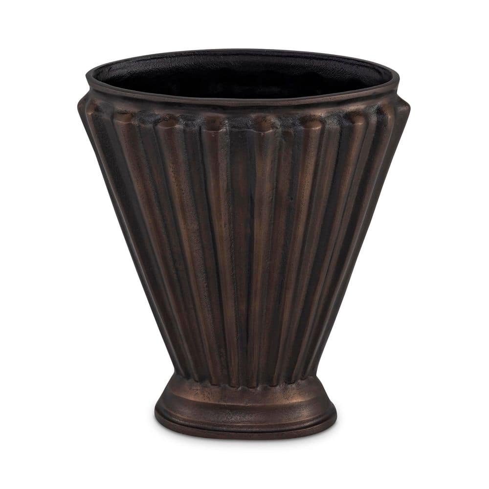 NADAAL STUDIOS Avielle 15 in. Brass Cast Aluminum Fan Decorative Vase ...