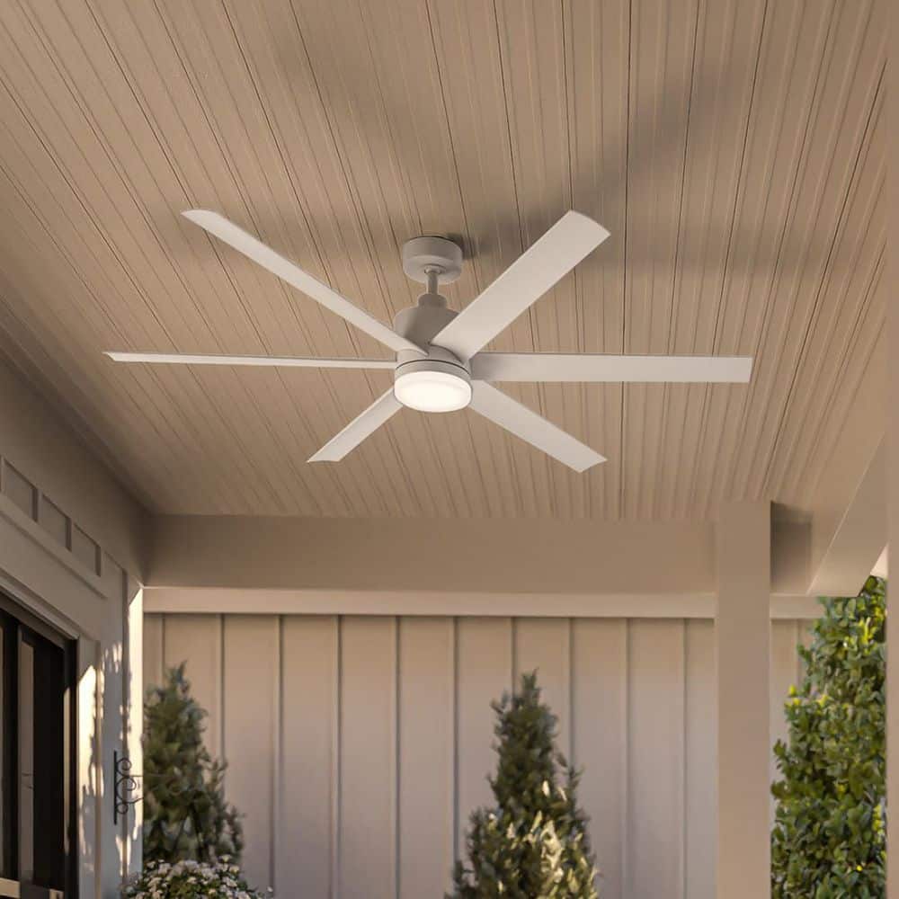 KICHLER 65 in. Loa Standard Ceiling Fan with Satin Etch Cased Opal ...
