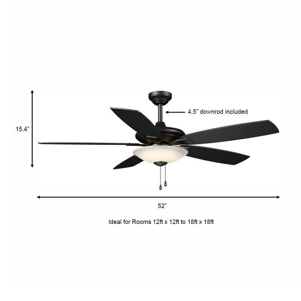Hampton Bay Menage 52 in. Integrated LED Indoor Low Profile Matte Black ...