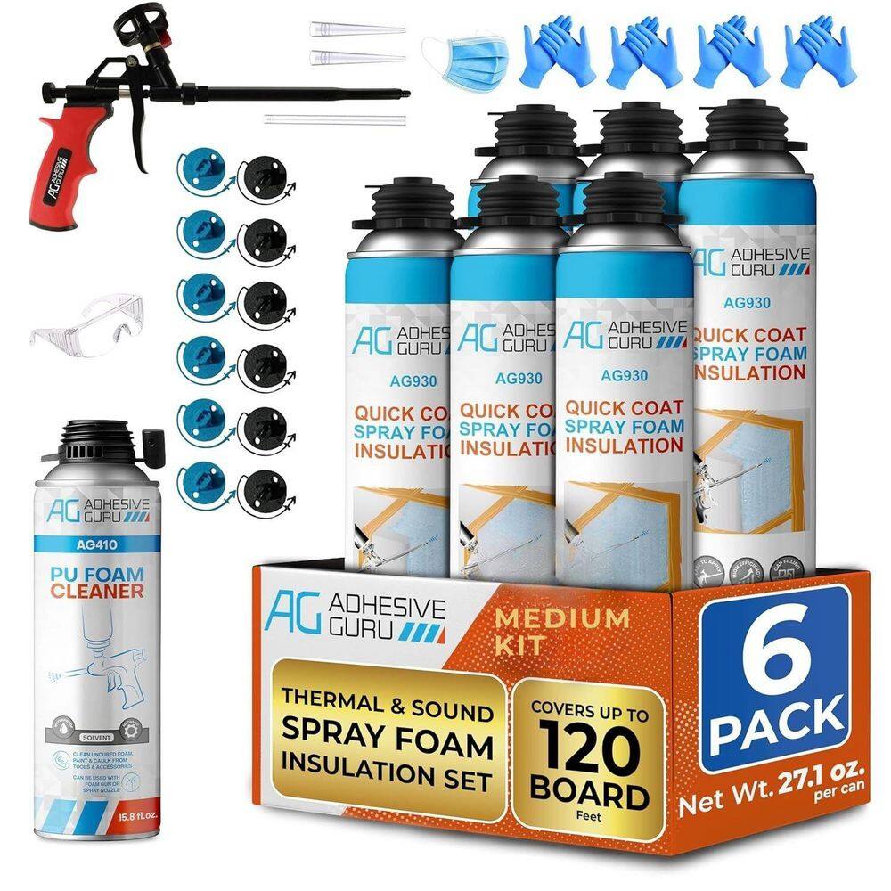 AG ADHESIVE GURU AG930S Insulation Foam Set-6 Pack Spray Foam Sealant ...