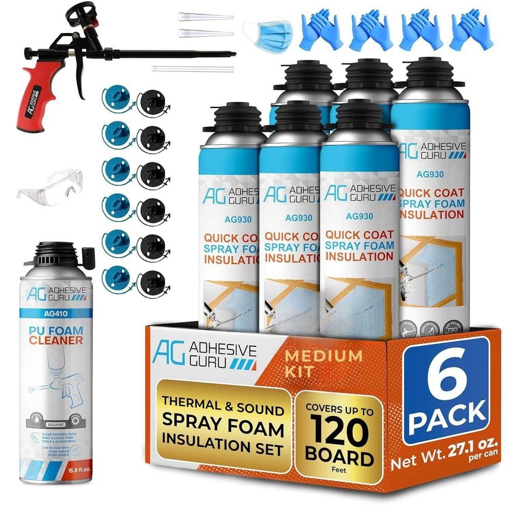 AG ADHESIVE GURU AG930S Insulation Foam Set-6 Pack Spray Foam Sealant ...