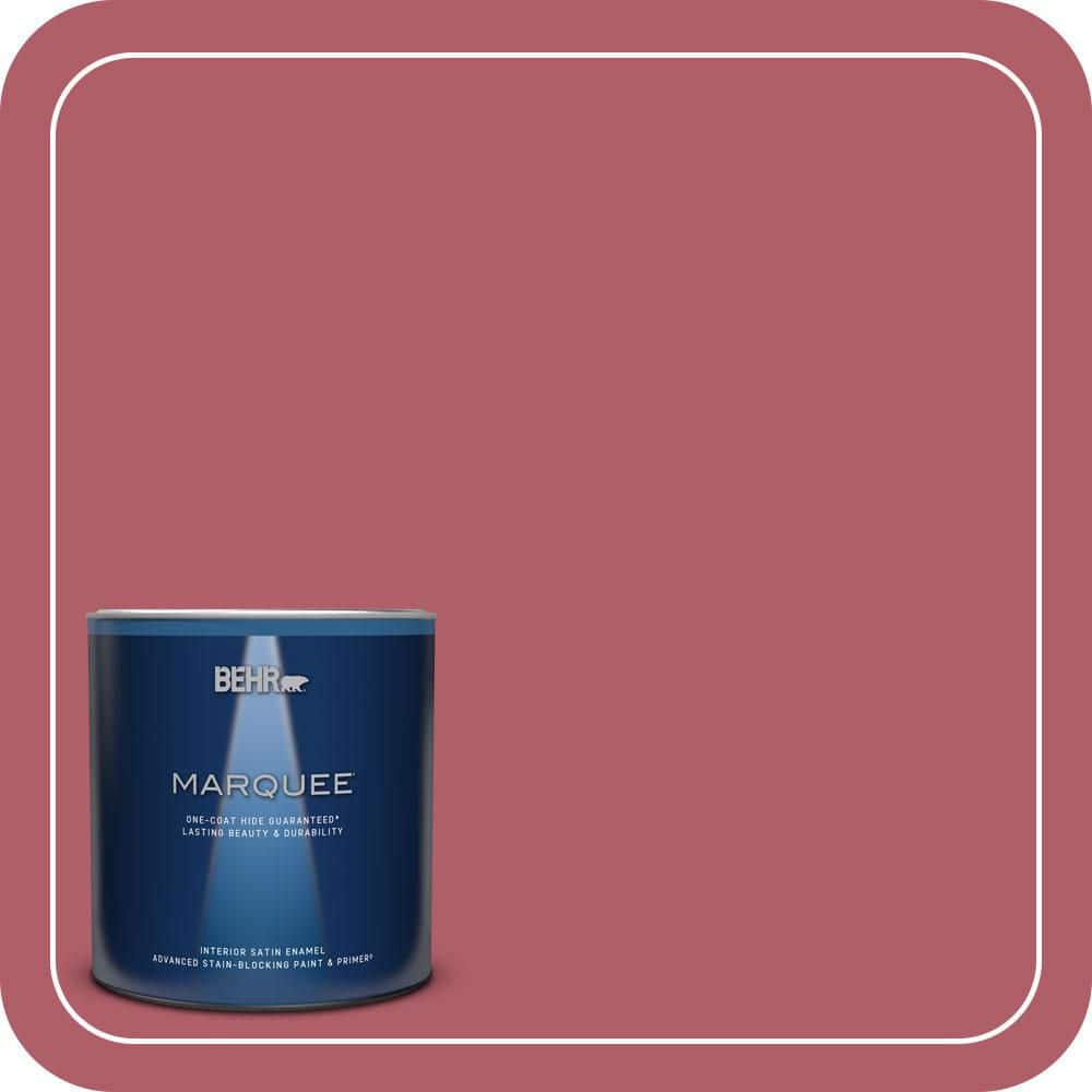 BEHR MARQUEE 1 qt. #130D-5 Rhubarb Satin Enamel Interior Paint & Primer ...