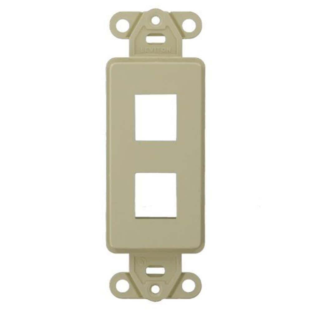 Leviton 1-Gang Decora QuickPort 2-Port Insert in Ivory 41642-I 41642-I ...