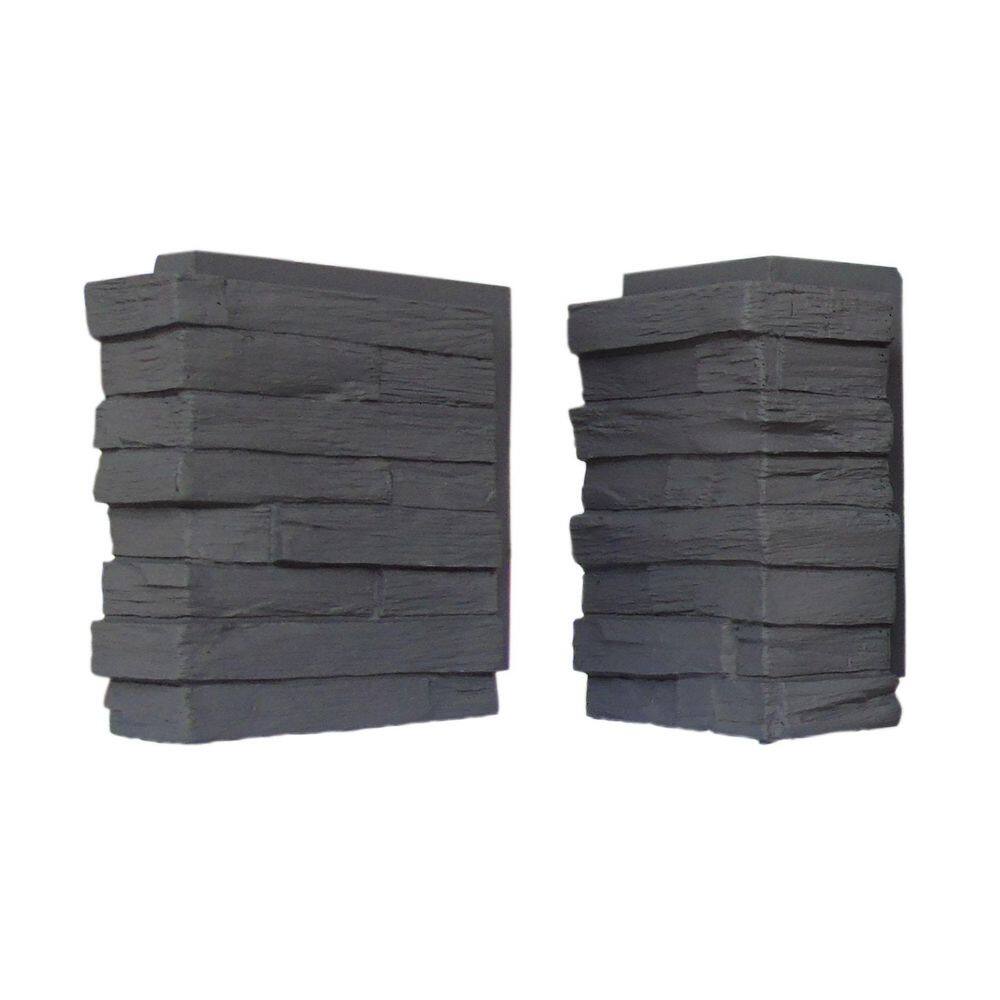 DuraKwik Stone Polyurethane Faux Contemporary Slatestone Corners -Coal ...