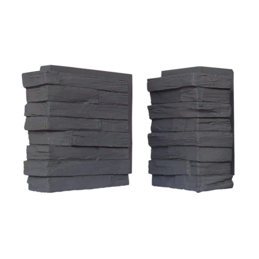 DuraKwik Stone Polyurethane Faux Contemporary Slatestone Corners -Coal ...