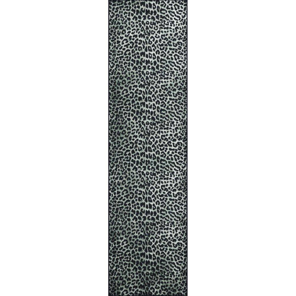 HomeRoots 2 X 8 Black Animal Print Runner Rug 2000491668 - The Home Depot