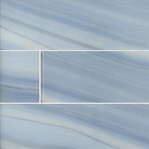 Jeffrey Court Orbit Blue 4 in. x 16 in. Linear Glossy Glass Wall Tile ...